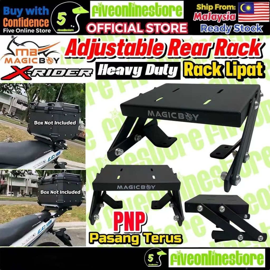 MAGIC BOY & X-RIDER Transformer Adjustable Rear Rack Lipat Y15ZR Y16 ...