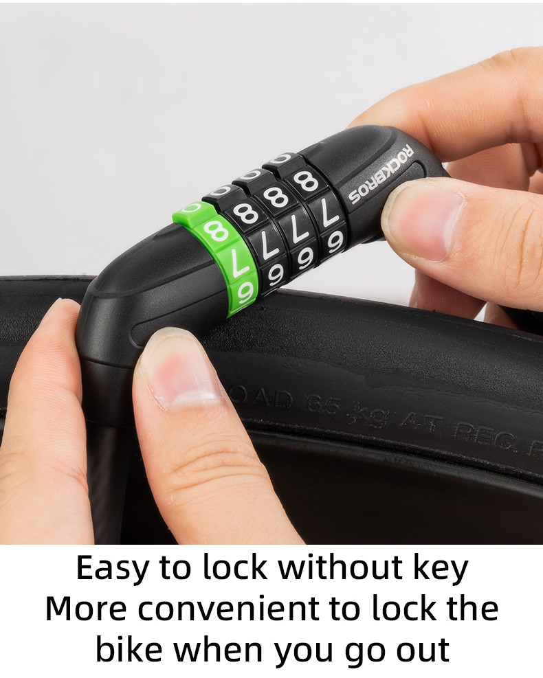 【MY Delivery】ROCKBROS Bike Lock Steel Cable Password Lock Anti Theft ...