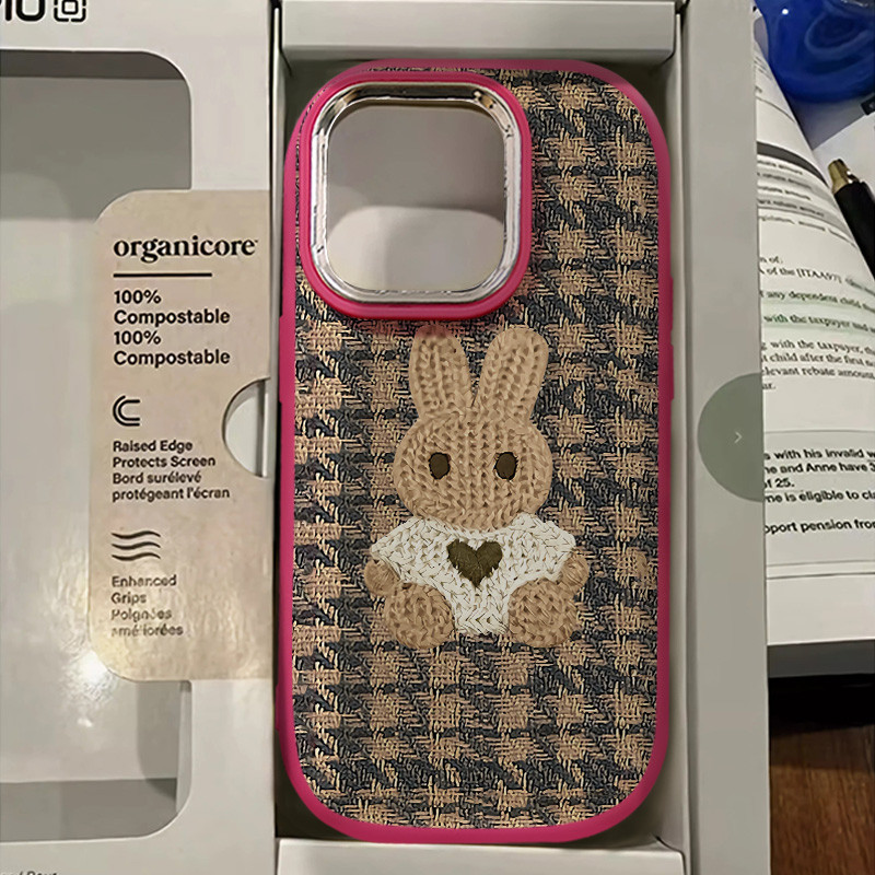 Fashionable Cartoon Woven Little Bunny Phone Case Compatible IPhone 15 ...