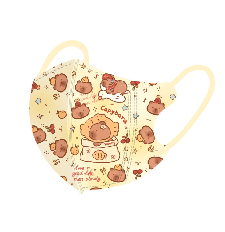 Small Capybara 3-12-year-old Children's Mask 50pcs 3D Kids Mask ...