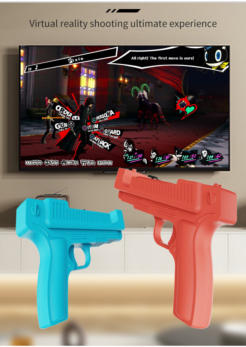 2PCS Joycon Handle Game Gun Shape Handgrip for Nintendo Switch/OLED ...