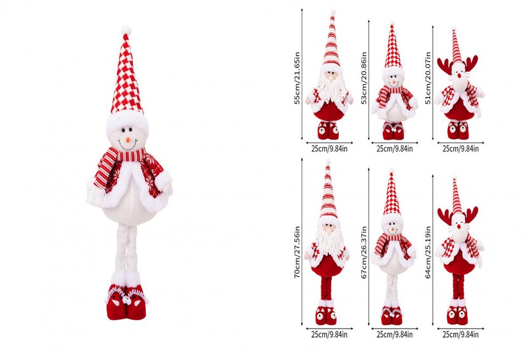 livecity| Retractable Legs Christmas Ornament Soft Scarf Holiday Doll ...