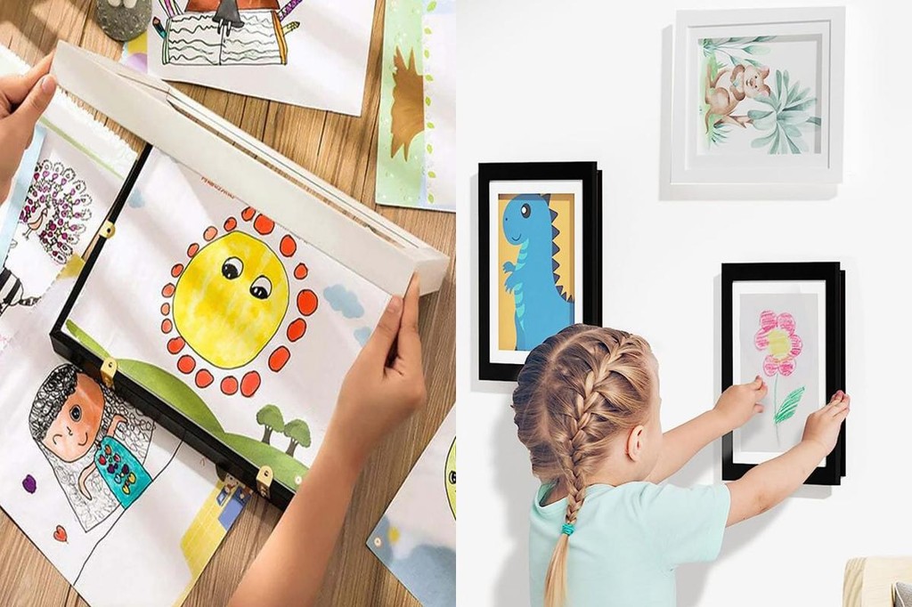 Painting Display Frame Kids Magnetic Art Painting Frame Front Opening ...