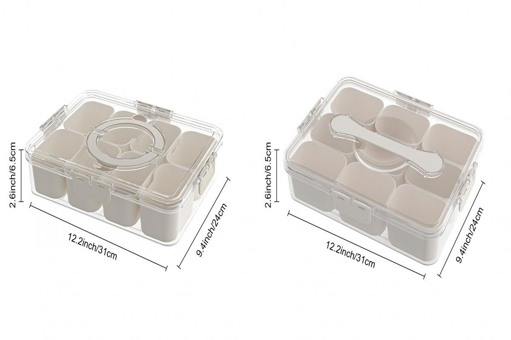 FOCUS Versatile Snack Organizer Snack Box with Handles 8-compartment ...