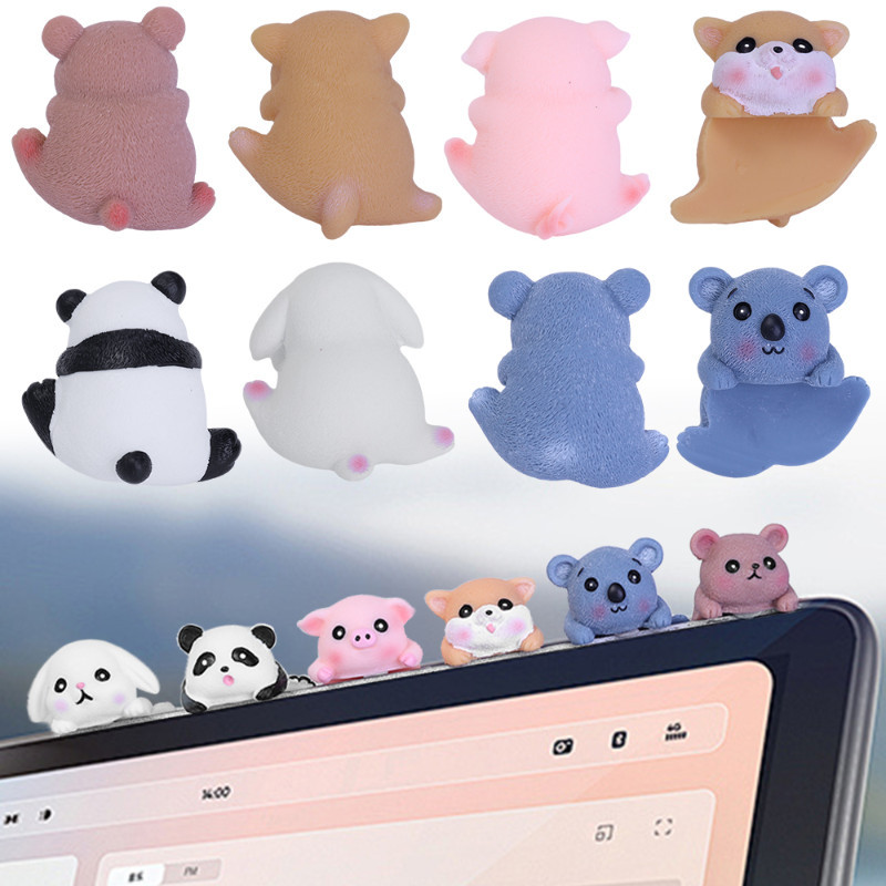 2Pcs Cartoon Animal Ornament - Cute Computer Display Screen Ornaments ...