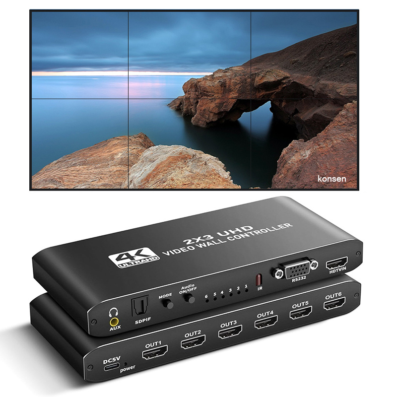 1080P HDMI Video Wall Controller 2x3 4K Input TV Wall Stitching ...