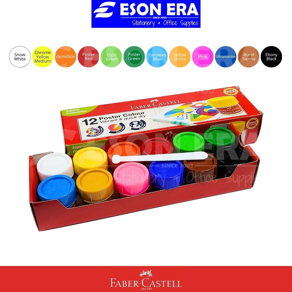 Faber-Castell Poster Colour Muso Black 12Colours / 18Colours 15cc ...