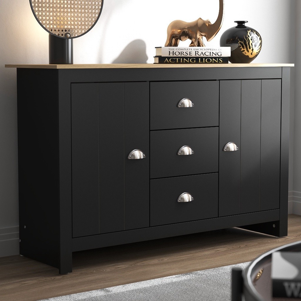 Synergy House Lexington 2 Door 3 Drawer Storage Display Cabinet (3.9ft ...