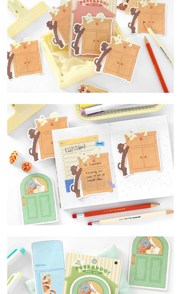 ENWEI 30 Pcs [Hide And Seek Series] Cute And Fun Sticky Notes For ...