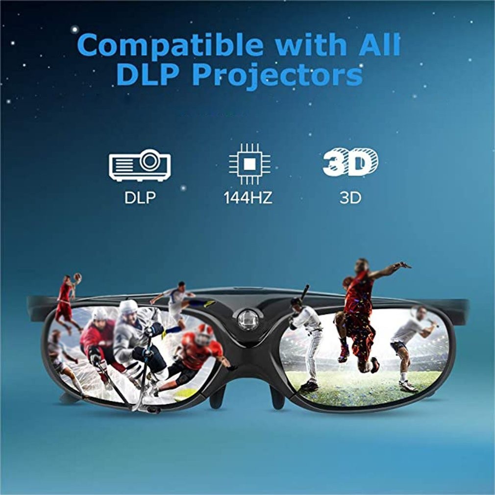 DLP Link 3D Glasses Active Shutter Eyewear Rechargeable Glasses ...