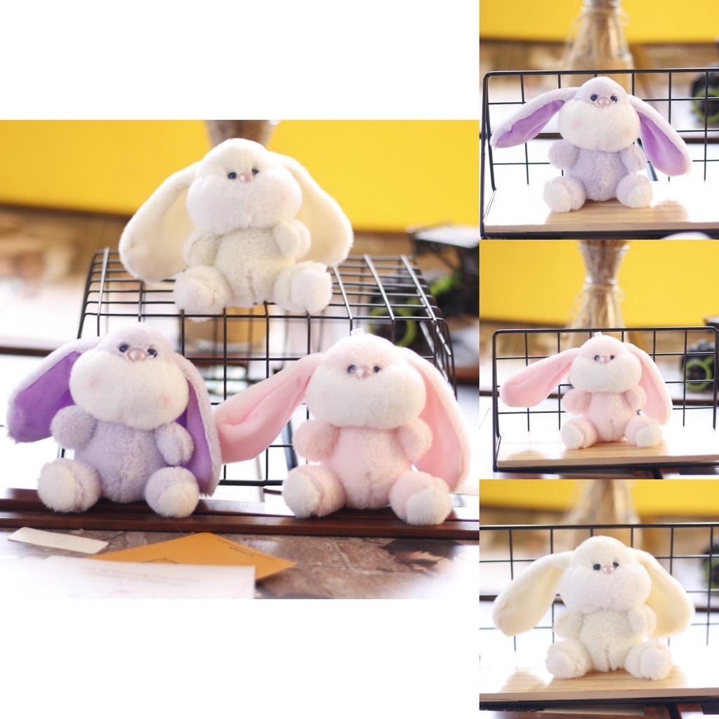 Fluffy Cute Rabbit Plush Keychain Adorable Bunny Soft Accessory Bag ...