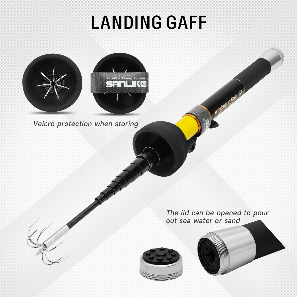 SANLIKE Squid Hook Gaffs Telescopic Squid Rod 3M Fiberglass Extendable ...