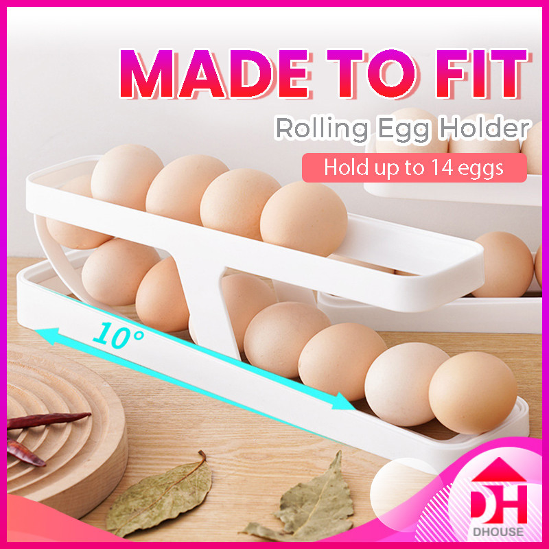 Auto Rolling Egg Tray Holder Automatic Scroll Egg Dispenser Stackable Double Layer Storage ...