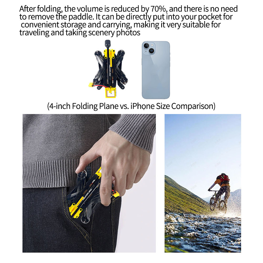 DarwinFPV RTF FPV Kit FoldApe4 Foldable FPV Drone 4 Inch F411 15A ELRS ...