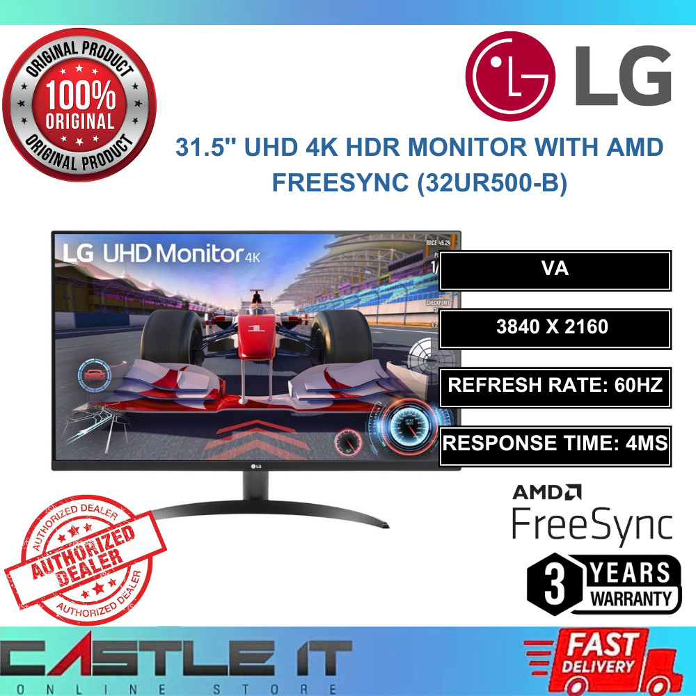 LG 32" 32UR500 UHD 4K HDR Monitor AMD FreeSync (32UR500-B) 31.5" Tilt ...