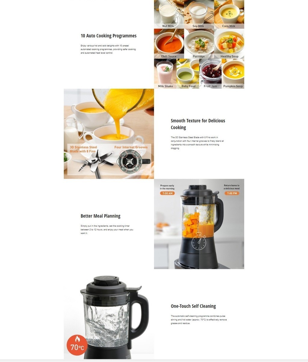 Panasonic 1.75L All In One Cooking Blender MX-HG6401KSK (Black ...