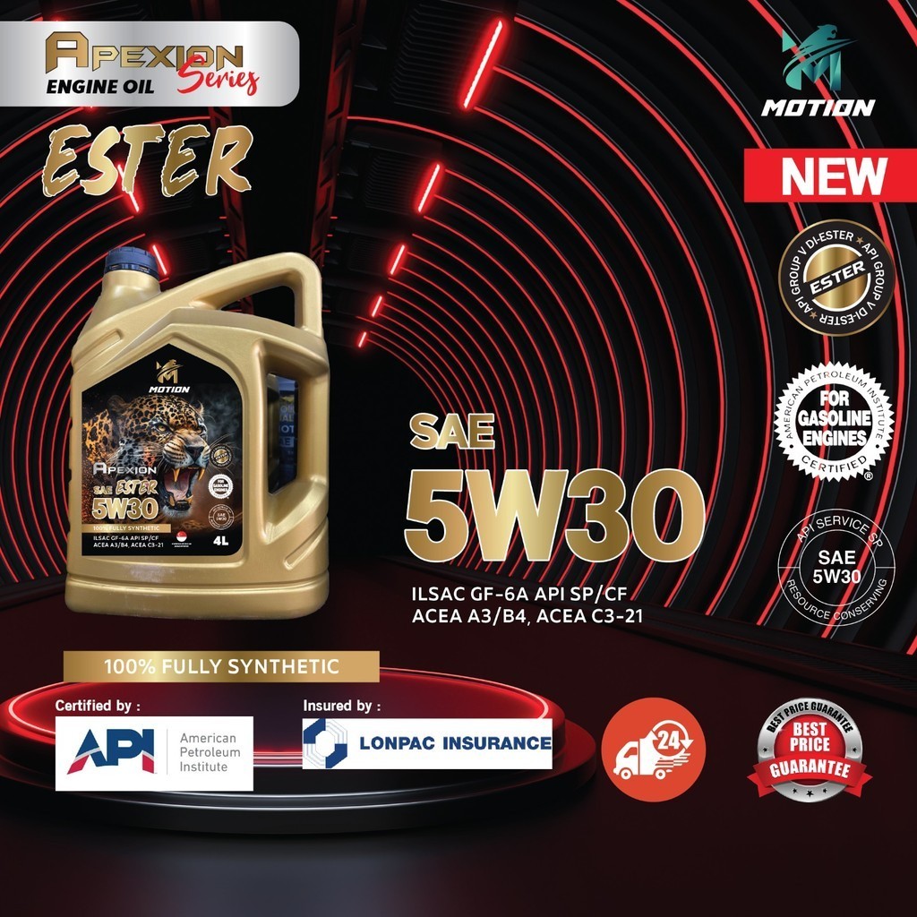 MOTION 5W30 Ester APEXION API SP Fully-Synthetic Engine Oil 4L oil ...