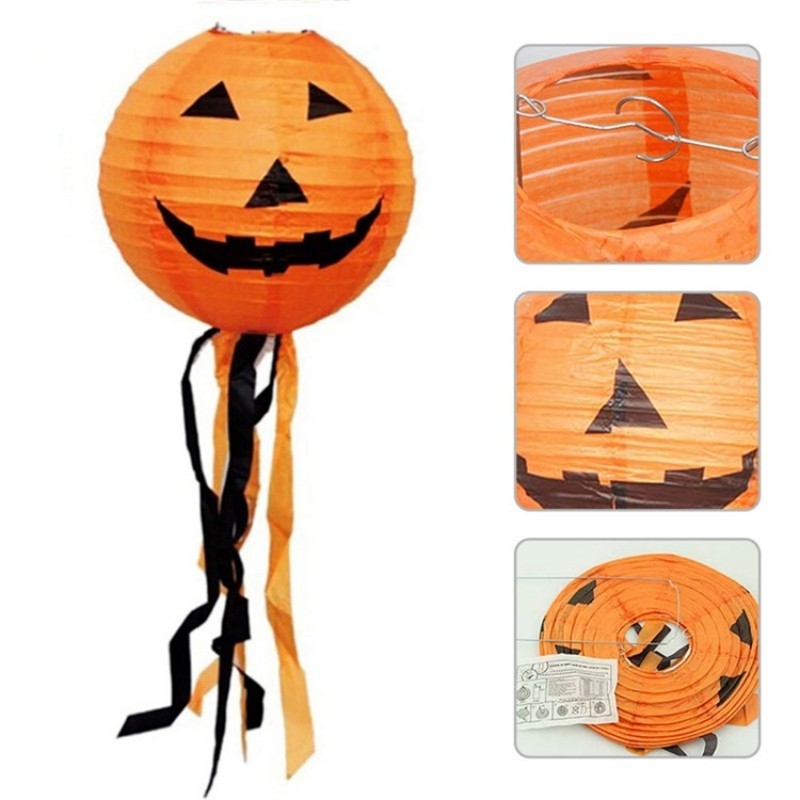 Paper Pumpkin Ghostface Hanging Ribbon Lanterns Halloween Terro ...
