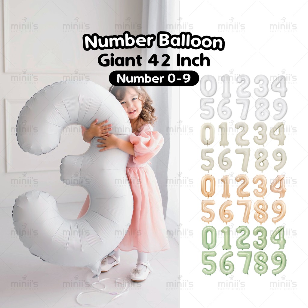 MINIIS INS Style 42 Inch Number Balloon 0-9 Number Foil Balloon Number ...