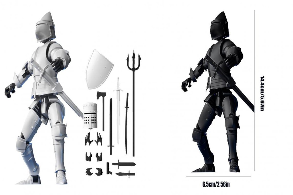 [TY] Knight Toy with Weapon Poseable Knight Figure Medieval Warrior ...