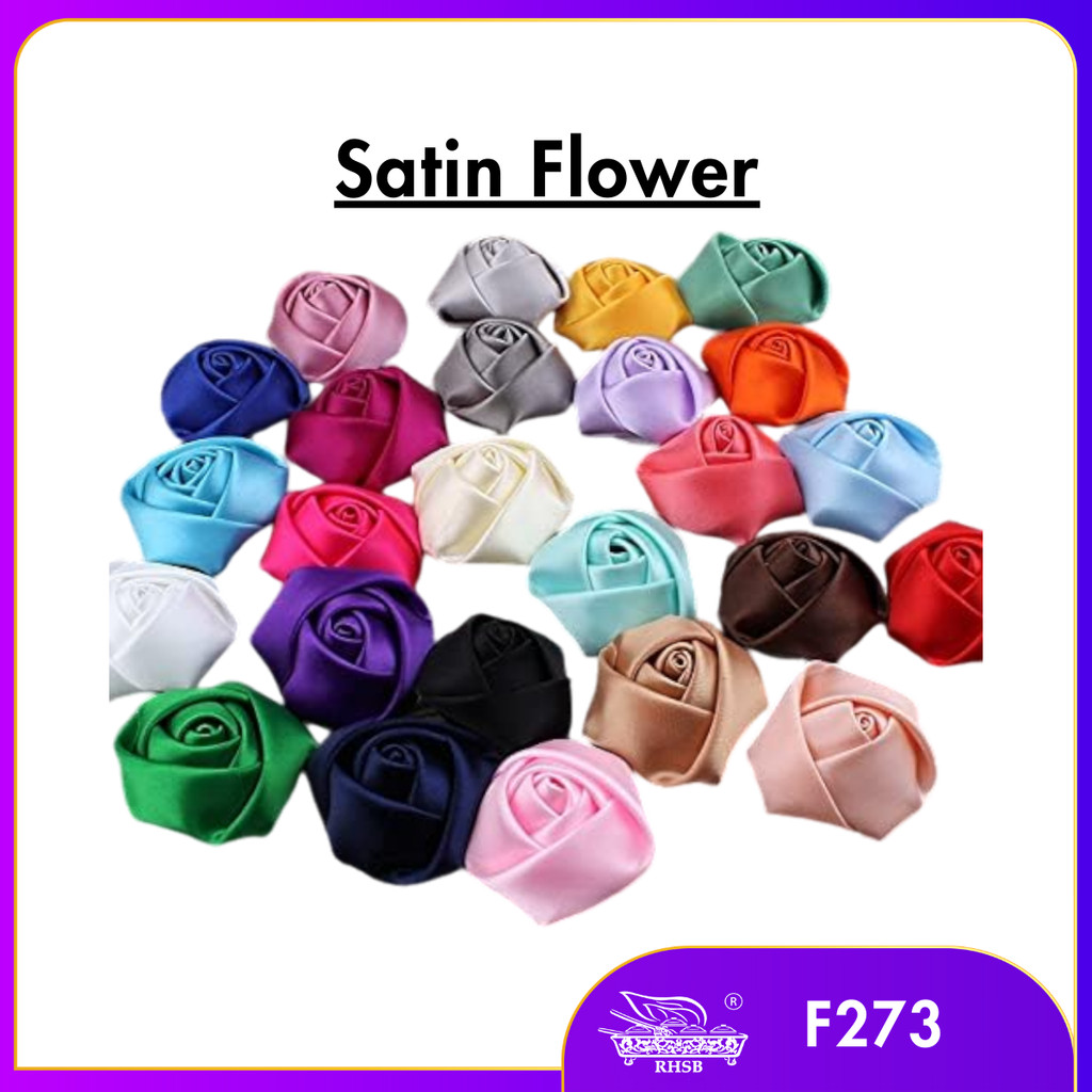 20PCS PROMOSI BUNGA 3D / BUNGA SATIN / BUNGA DECOR BAJU / 3D FLOWER ...