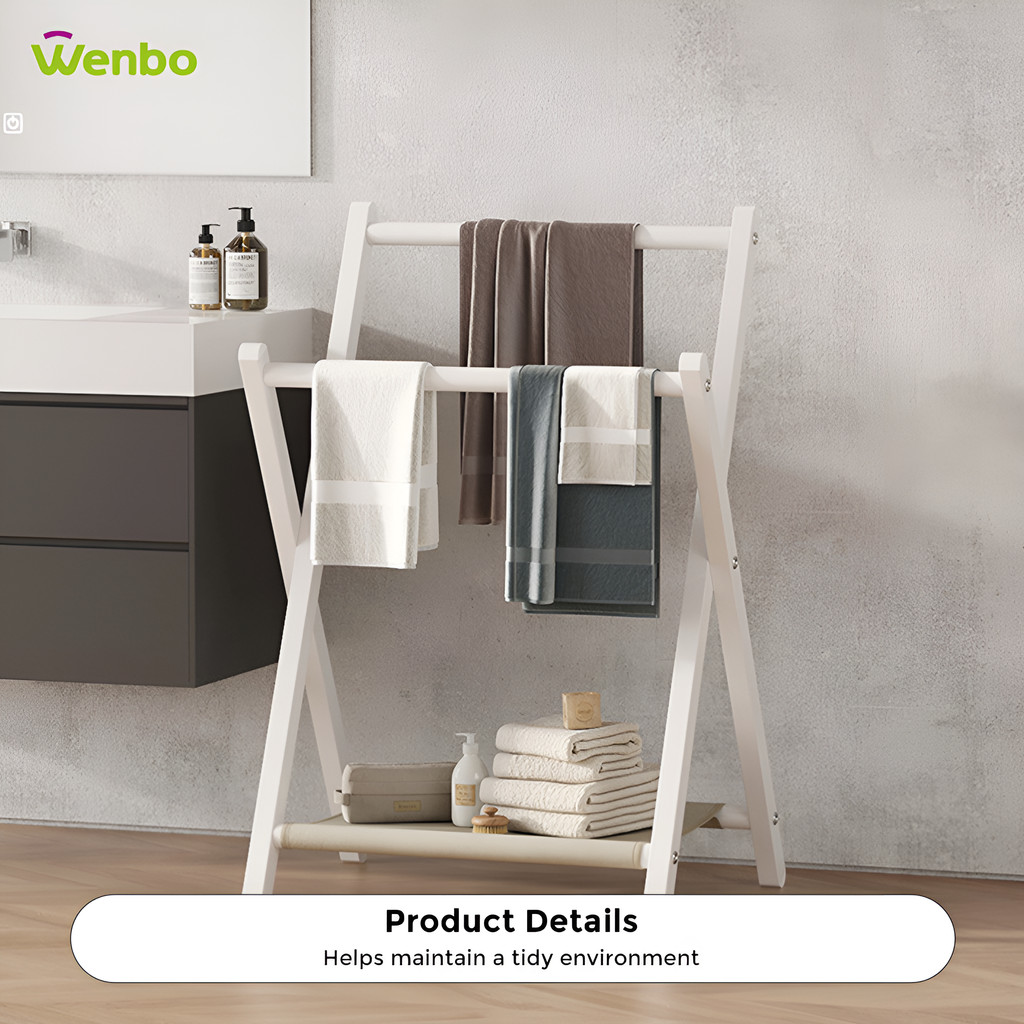 Wenbo Bedroom Furniture Double Layer Bedside Clothes Rack Floor ...