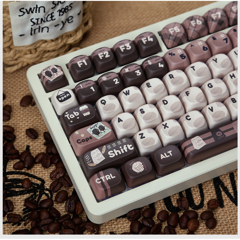 PBT Keycap MOA Original Coffee Bean Keycap Mechanical Keyboard Coffee ...