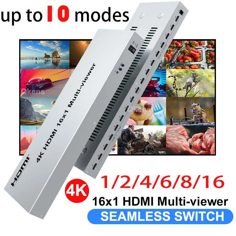 4k HDMI Multi Viewer 1080P 16X1 HDMI Quad Screen Multi-viewer Splitter ...
