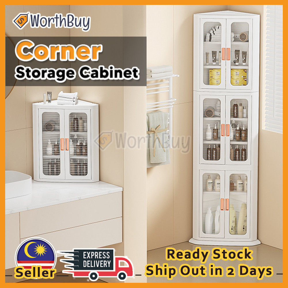 Worthbuy Stackable Corner Storage Cabinet Rak Sudut Berlipat Foldable ...