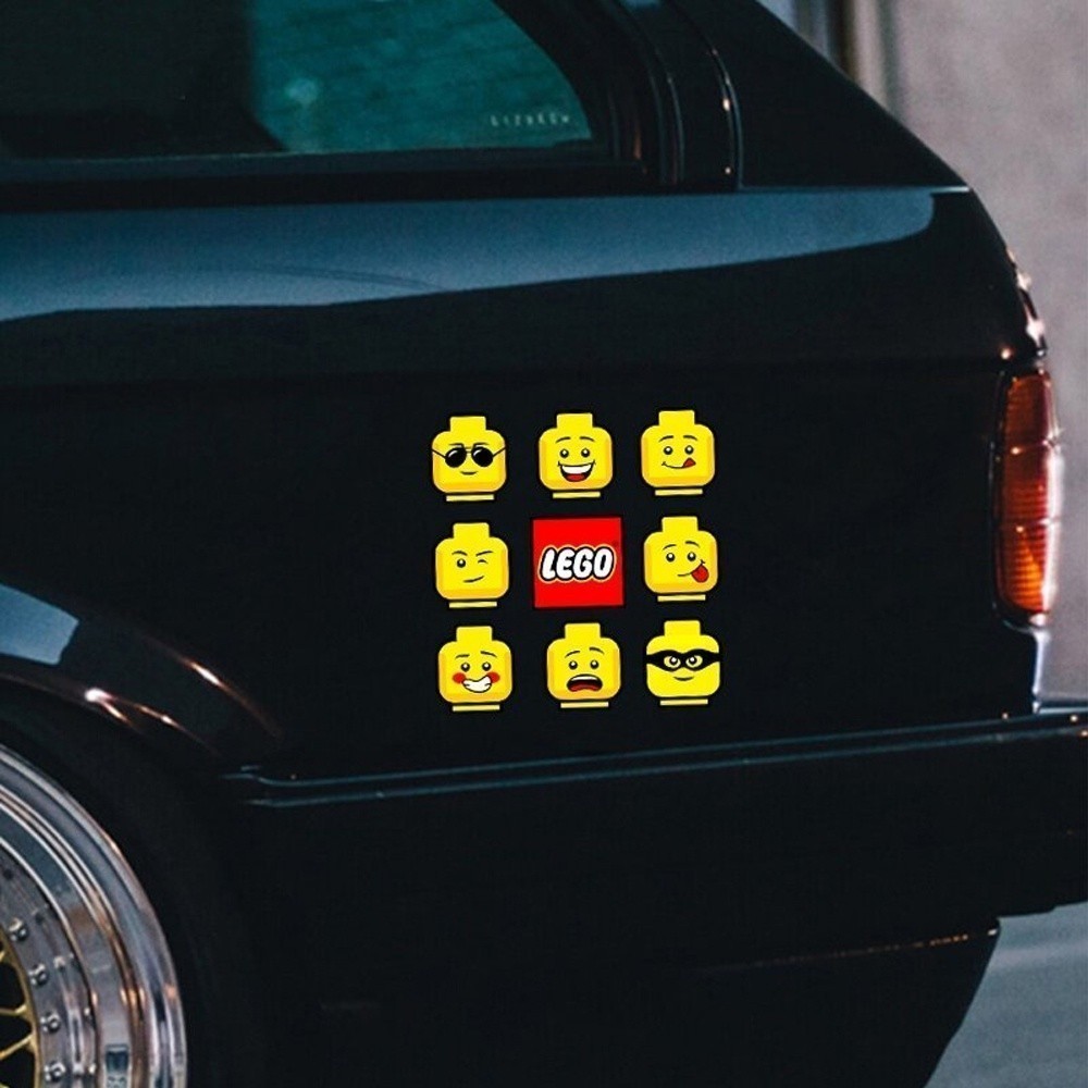 Lego Cartoon Emoji Reflect Vinyl Sticker Decal Door Fender Body Window ...