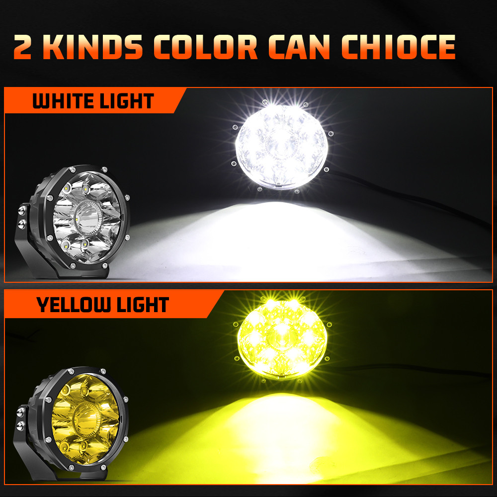 12D 5INCH Round Laser LED Spotlight 400W Super Bright 40000LM Dual Mode ...