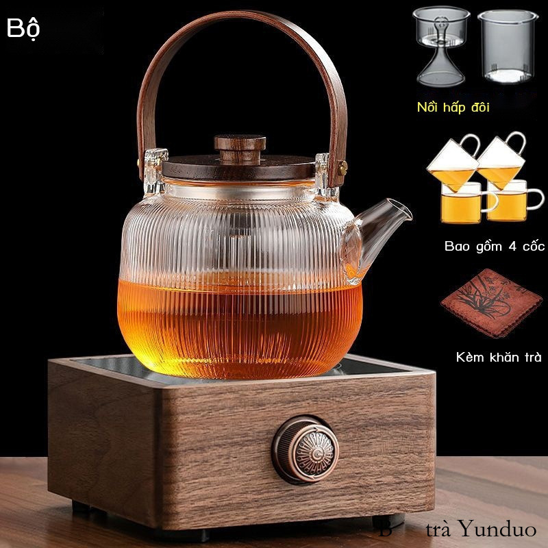 Thicken tea kettle high temperature steamer with tempered glass handle ...