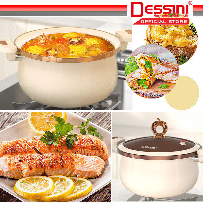 DESSINI ITALY 26CM Pressure Cooker Casserole Induction Non Stick Die ...