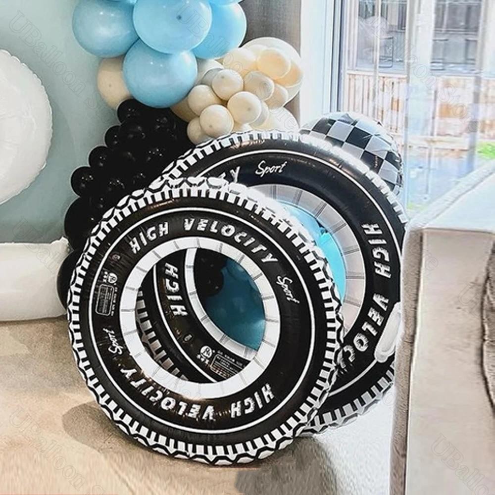 1/2Pcs Large Tyre Balloons PVC 78cm Racing Car Tyres Wheel Helium ...