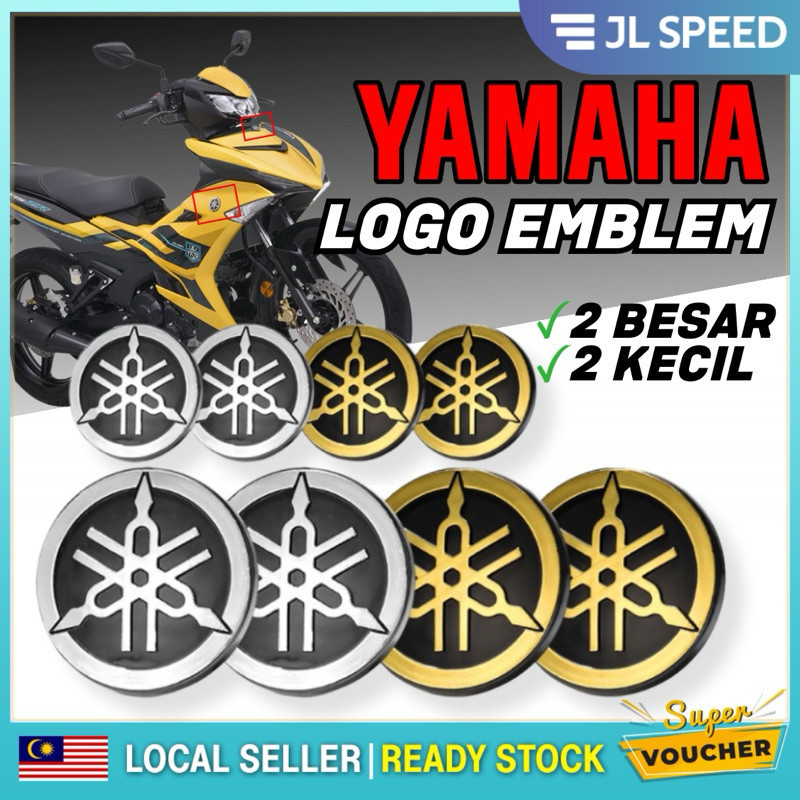 ( 2 BESAR 2 KECIL ) 1 SET STICKER LOGO YAMAHA EMBLEM Y15ZR Y15 LC135 ...