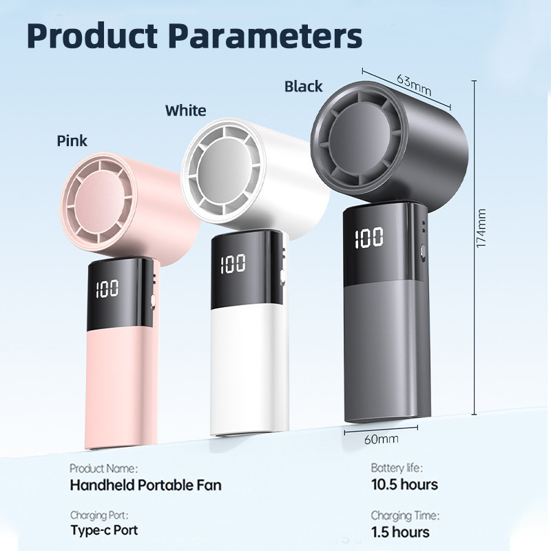 Goojodoq Mini Fan 4000mAh High Speed Portable Fan 100 Wind Speed ...