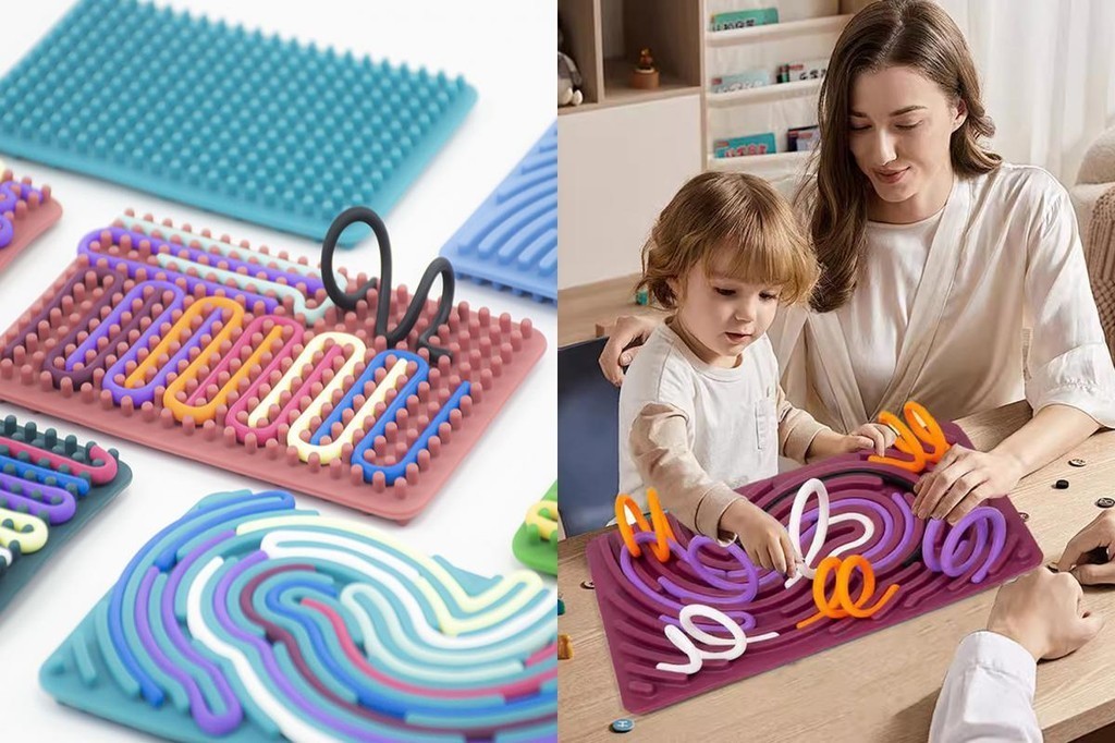BF Fine Motor Skills Board Kids Activity Board Silicone Fidget Toy ...