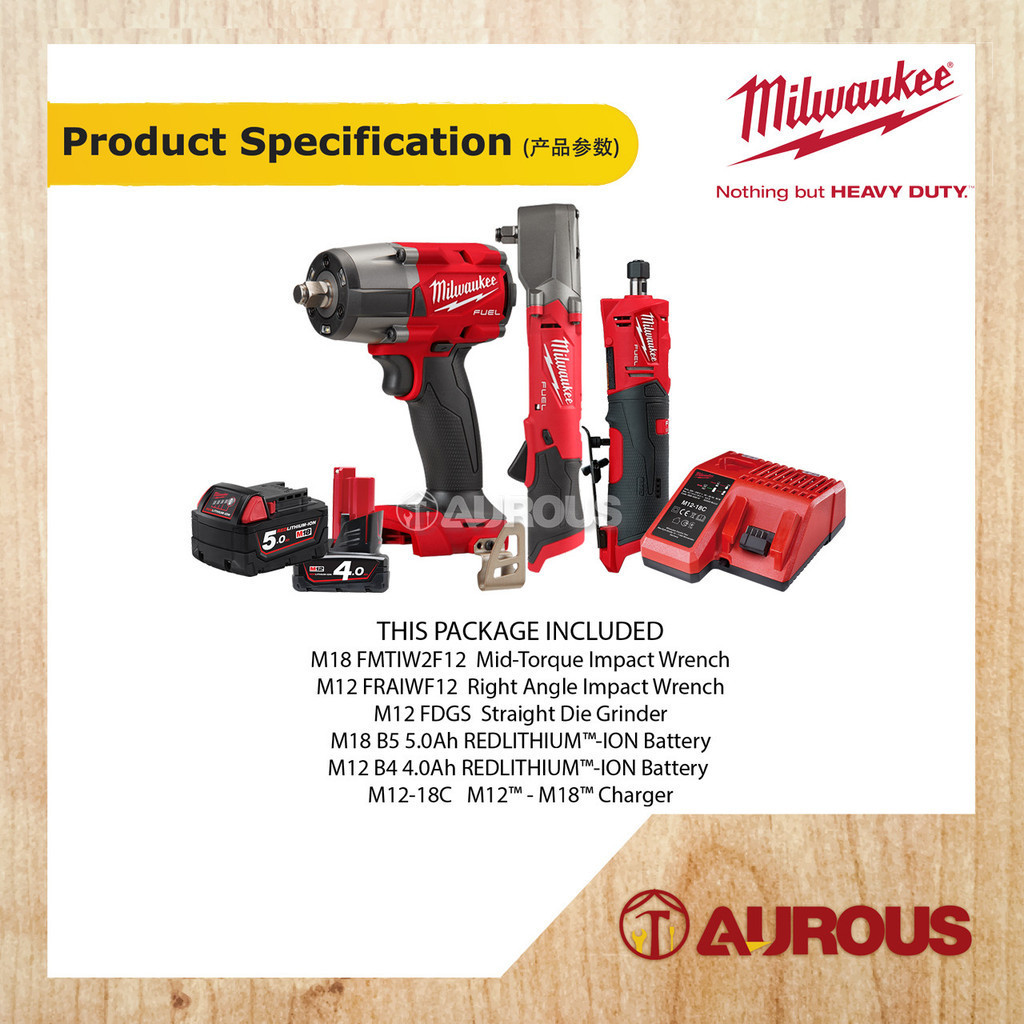 MILWAUKEE GARAGE COLLECTION (M18 FMTIW2F12-0X + M12 FDGS-0 + M12 ...