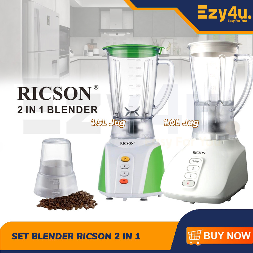 RICSON Set Blender Mixer Jug 2 in 1 with Dry Mill Cup Blender Jug ...