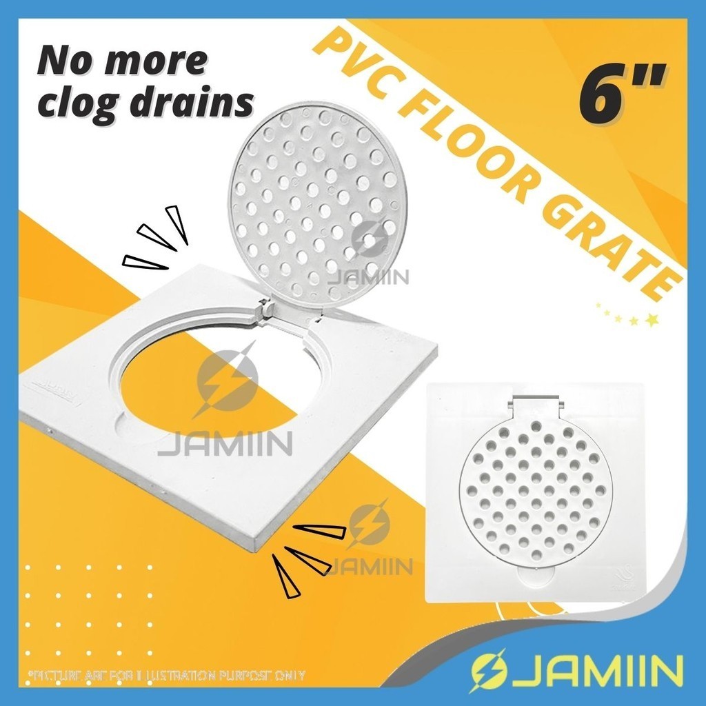 6" PVC Bathroom Toilet Floor Grating Floor Trap Hair Toilet Laundry ...