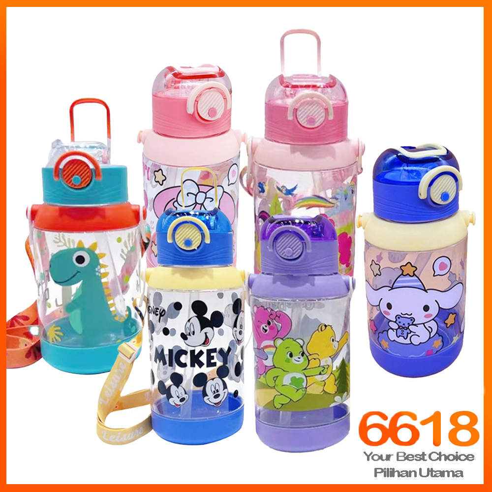 Cawan Air Kanak-Kanak Berkapasiti Besar Dengan Botol Air Sukan Straw Untuk Botol Air Comel ...