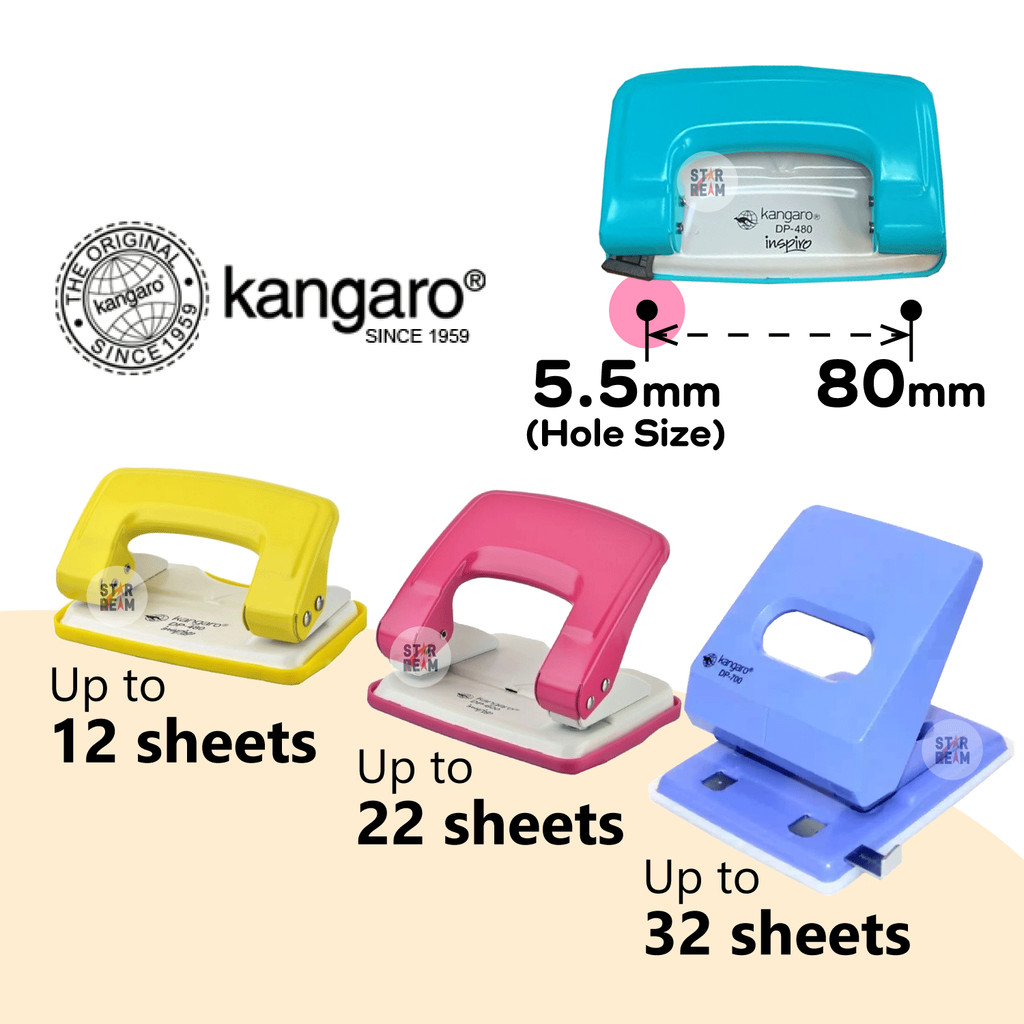Regular/Heavy Use 2 Hole Puncher Kangaro Inspiro DP480 DP600 DP700 ...