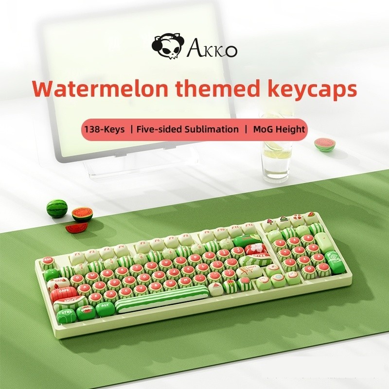 Akko 138-Keys Watermelon Theme Keycaps Detachable Universal ...
