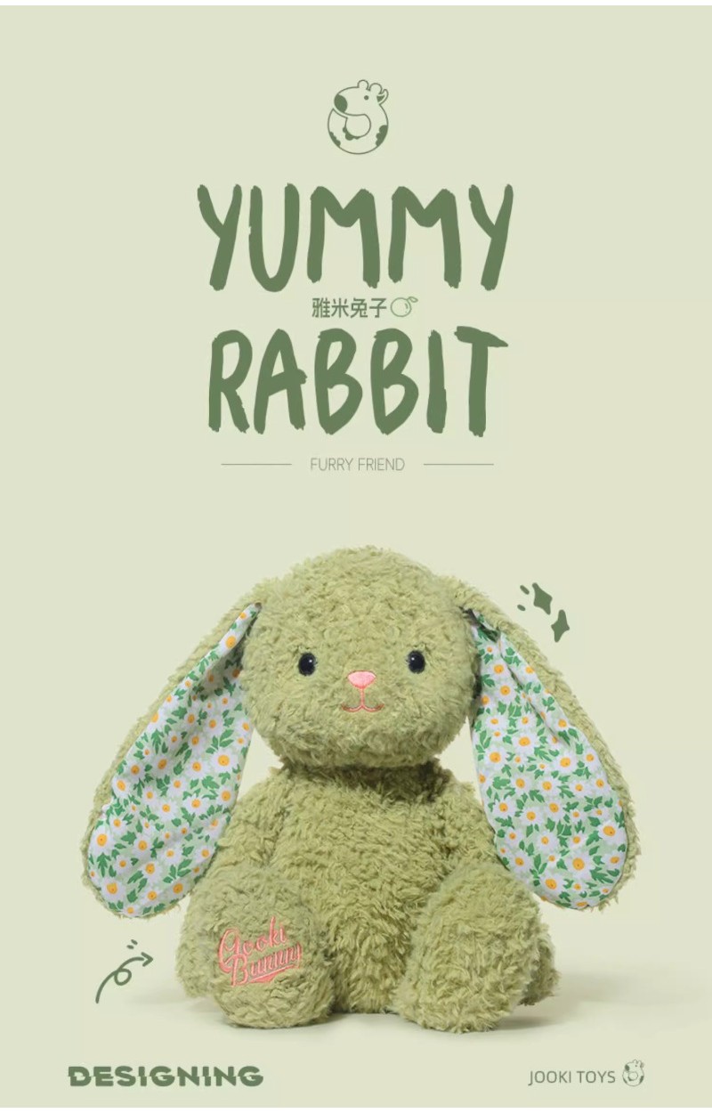 Matcha Green Rabbit Plush Doll Cute Flower Lop-eared Rabbit Doll Super ...
