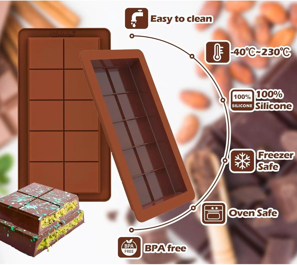 (Local Shipment) 10/30/60Grids Silicone Thickened Dubai Chocolate Bar ...