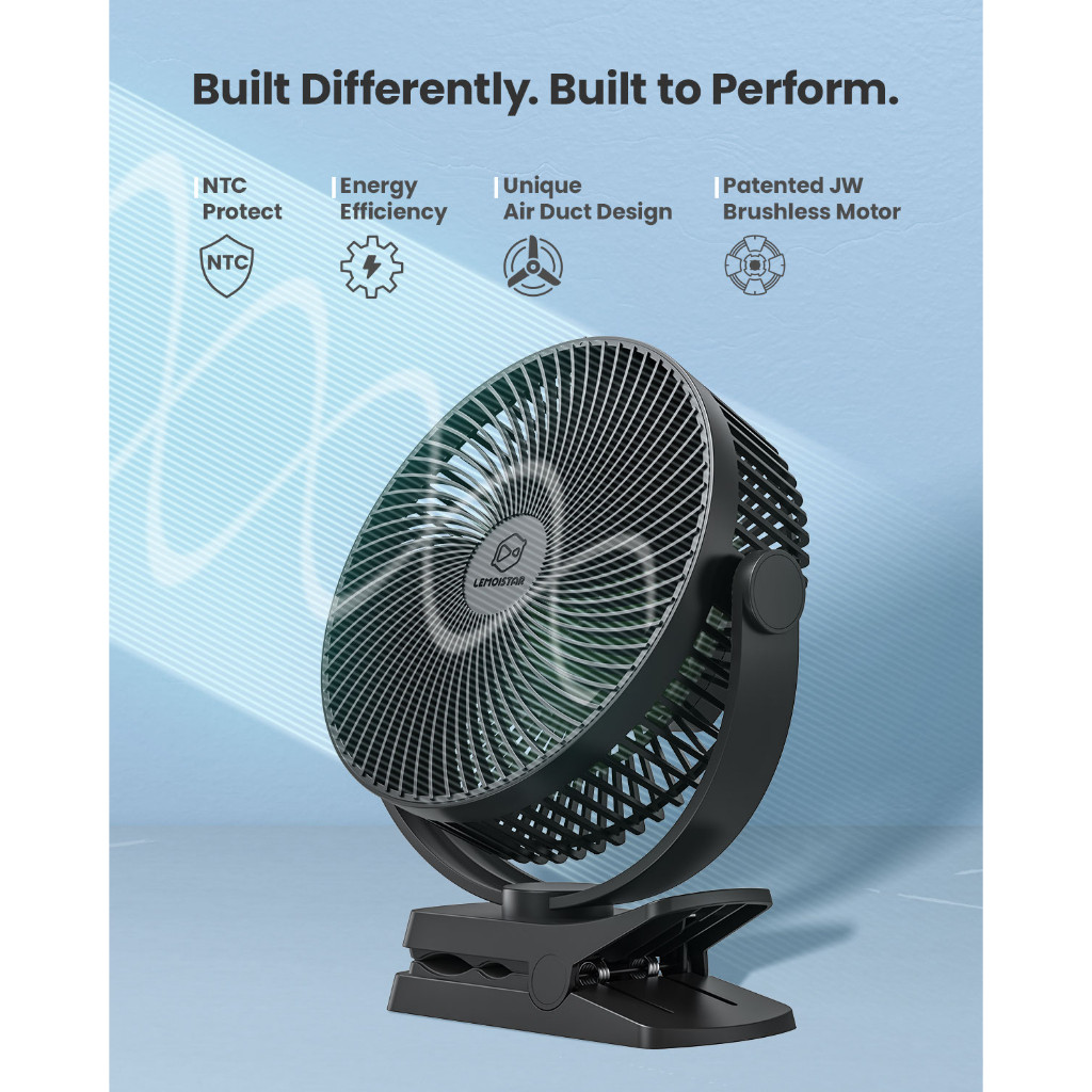 LEMOISTAR FA1/FA5/FA7 4/6/8 inches Operated Clip on Fan with 4 Speeds ...