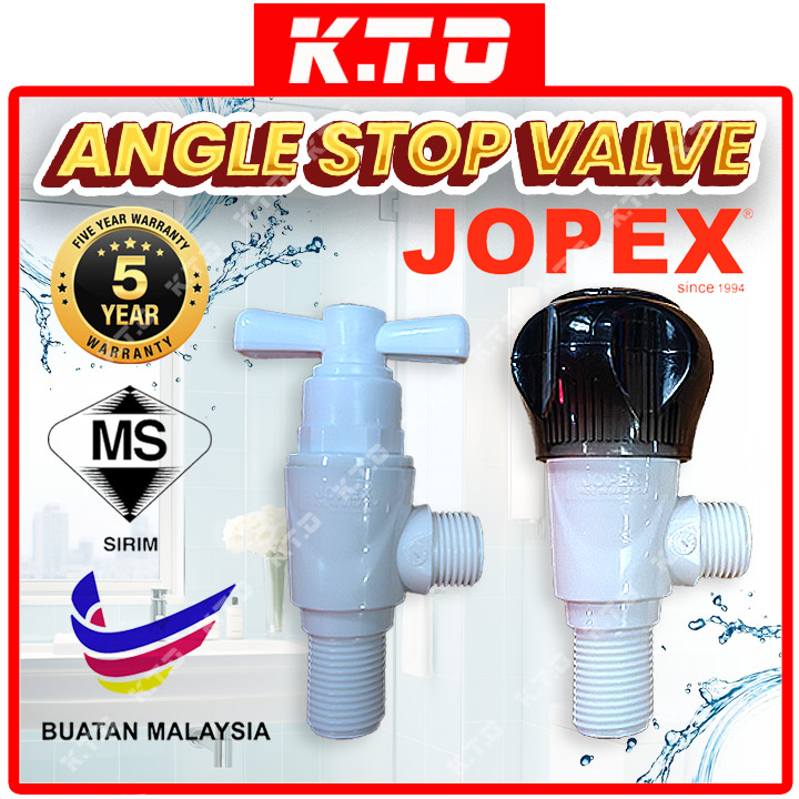 JOPEX 15mm PVC WC Control Valve With Round / Tee Handle Right Angle ...