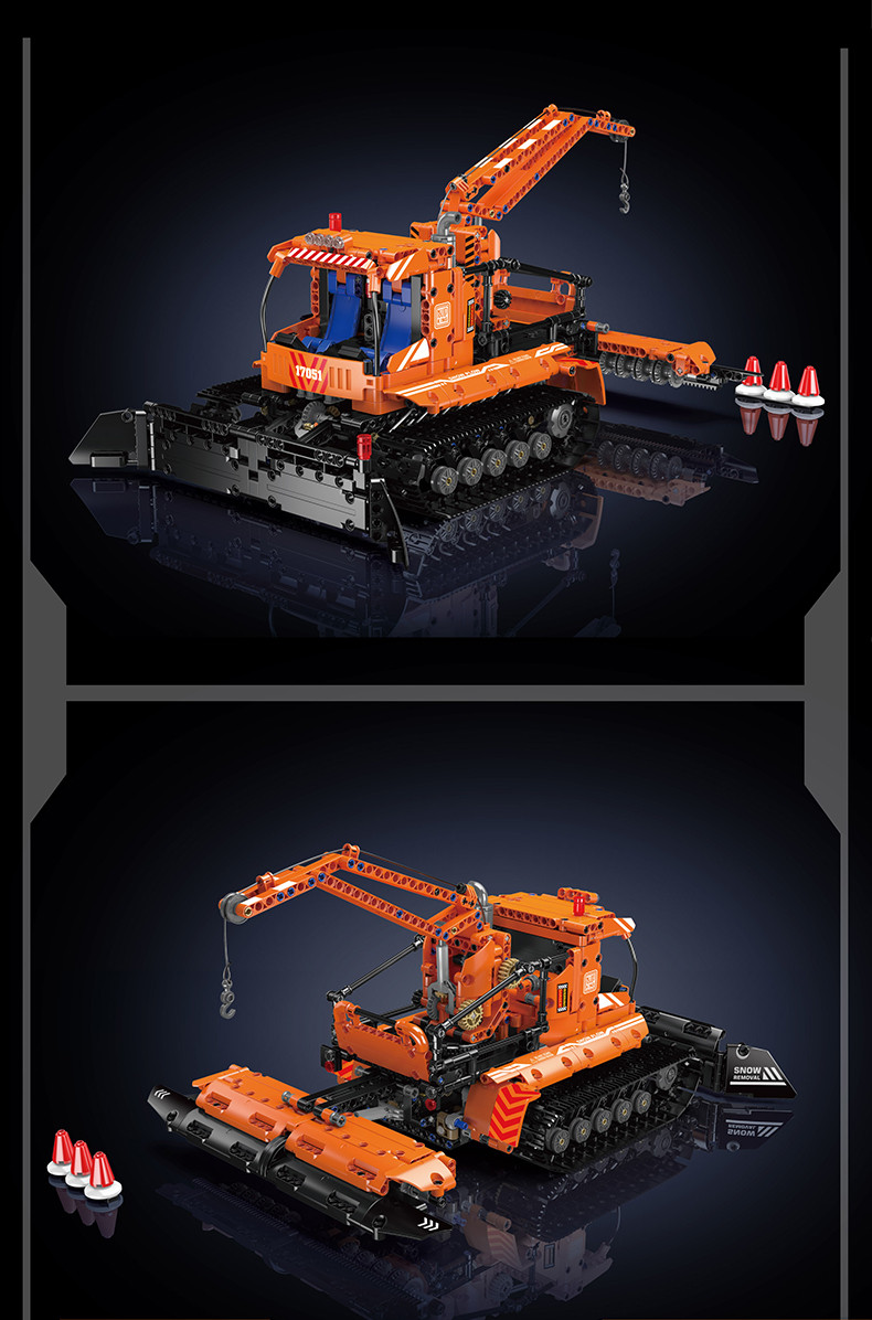 Mould King 17051 Construction Remote Controlled Snow Groomer Building ...