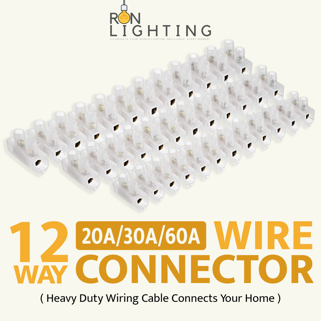 PVC Wiring Connector 12 Way Terminal Block Wire Connector Penyambung ...