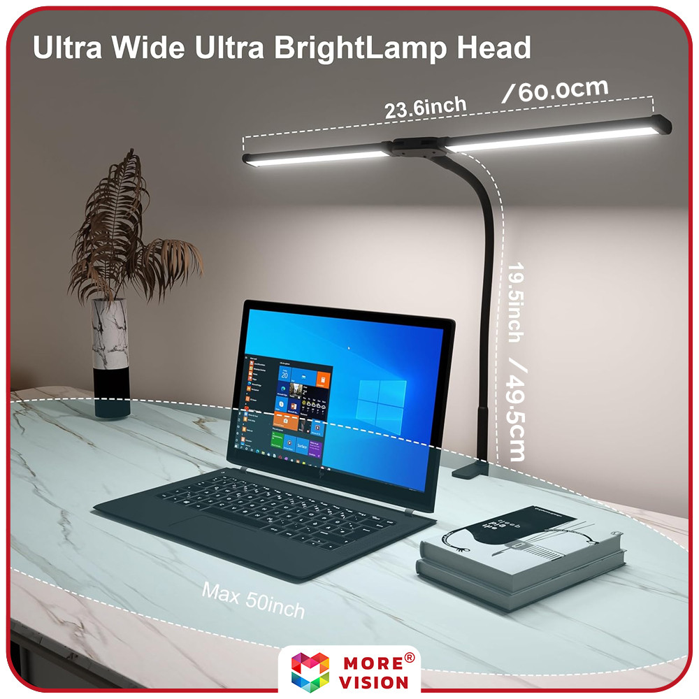 10 Brightness Lampu Meja Study Table Light Double Head Lamp LED ...